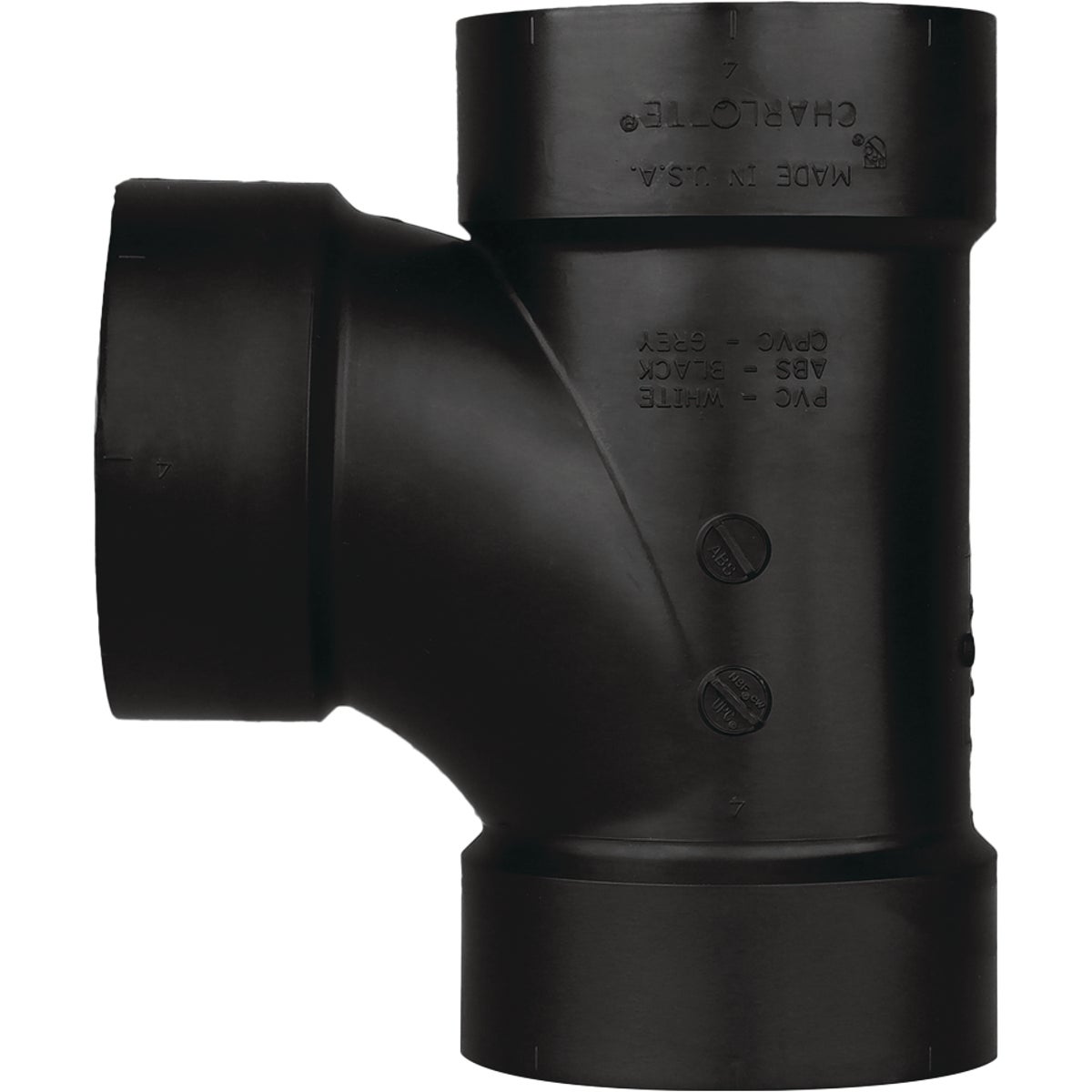 Charlotte Pipe 1-1/2 In. Hub x Hub x Hub Sanitary ABS Waste & Vent Tee – Hemlock Hardware