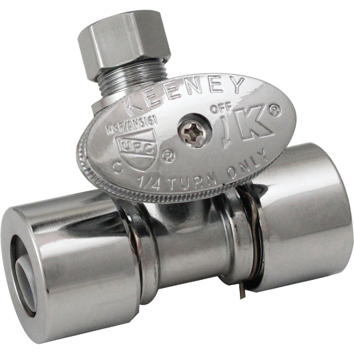 Keeney 1/2 In. x 1/2 In. PF x 3/8 In. OD Chrome-Plated Brass Push Fit – Hemlock Hardware