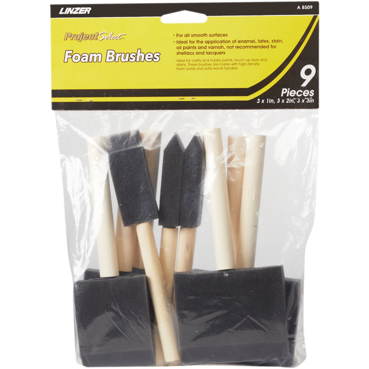 Linzer Project Select High Density Closed Foam Brush Set (9-Pack ... Linzer Project Select High Density Closed Foam Brush Set (9-Pack ...