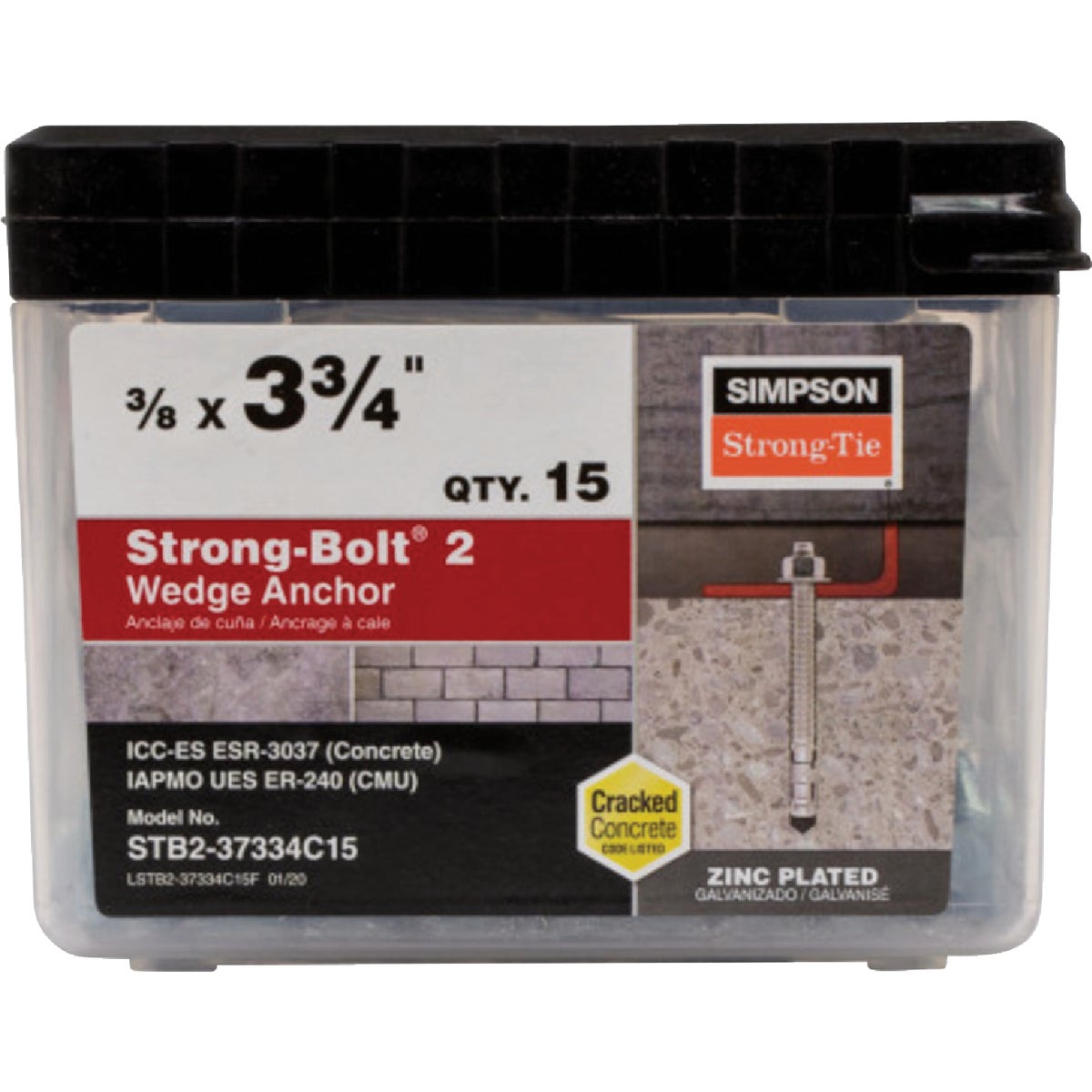 Simpson Strong-Tie Strong-Bolt 2 3/8 In. x 3 -3/4 In. Wedge Anchor (50 ...