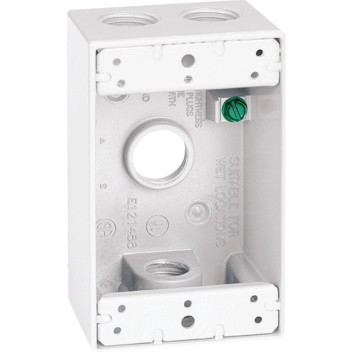 Southwire Single Gang 1/2 In. 4-Hole White Weatherproof Junction Box ...