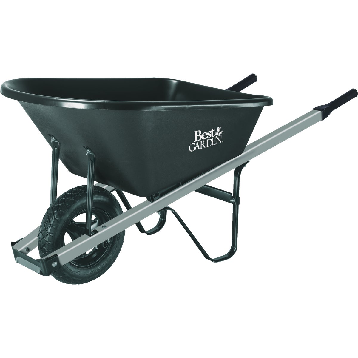 Best Garden 5 Cu. Ft. Poly Wheelbarrow With Steel Handles – Hemlock ...