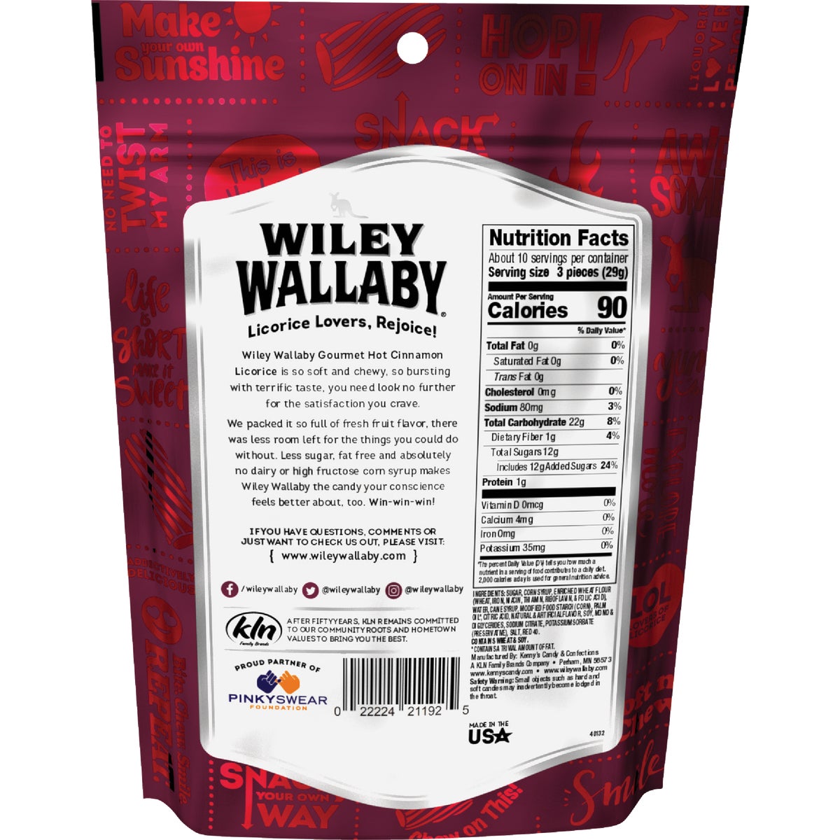 Wiley Wallaby Hot Cinnamon Licorice 10 Oz. Candy – Hemlock Hardware