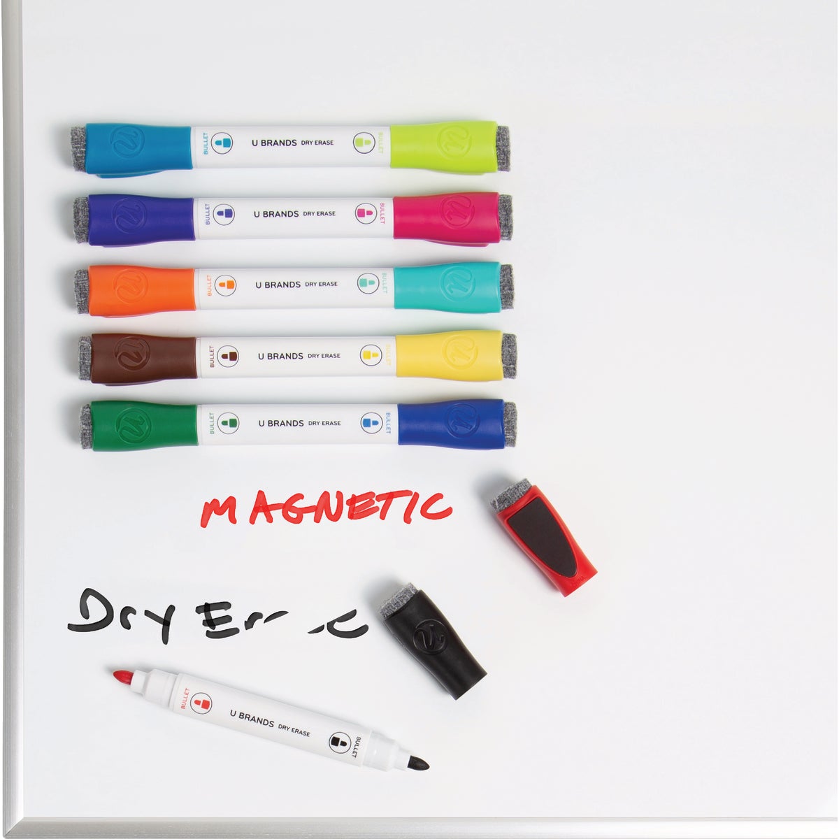 U Brands Magnetic Double Ended Chisel Tip Dry Erase Marker Assortment ...