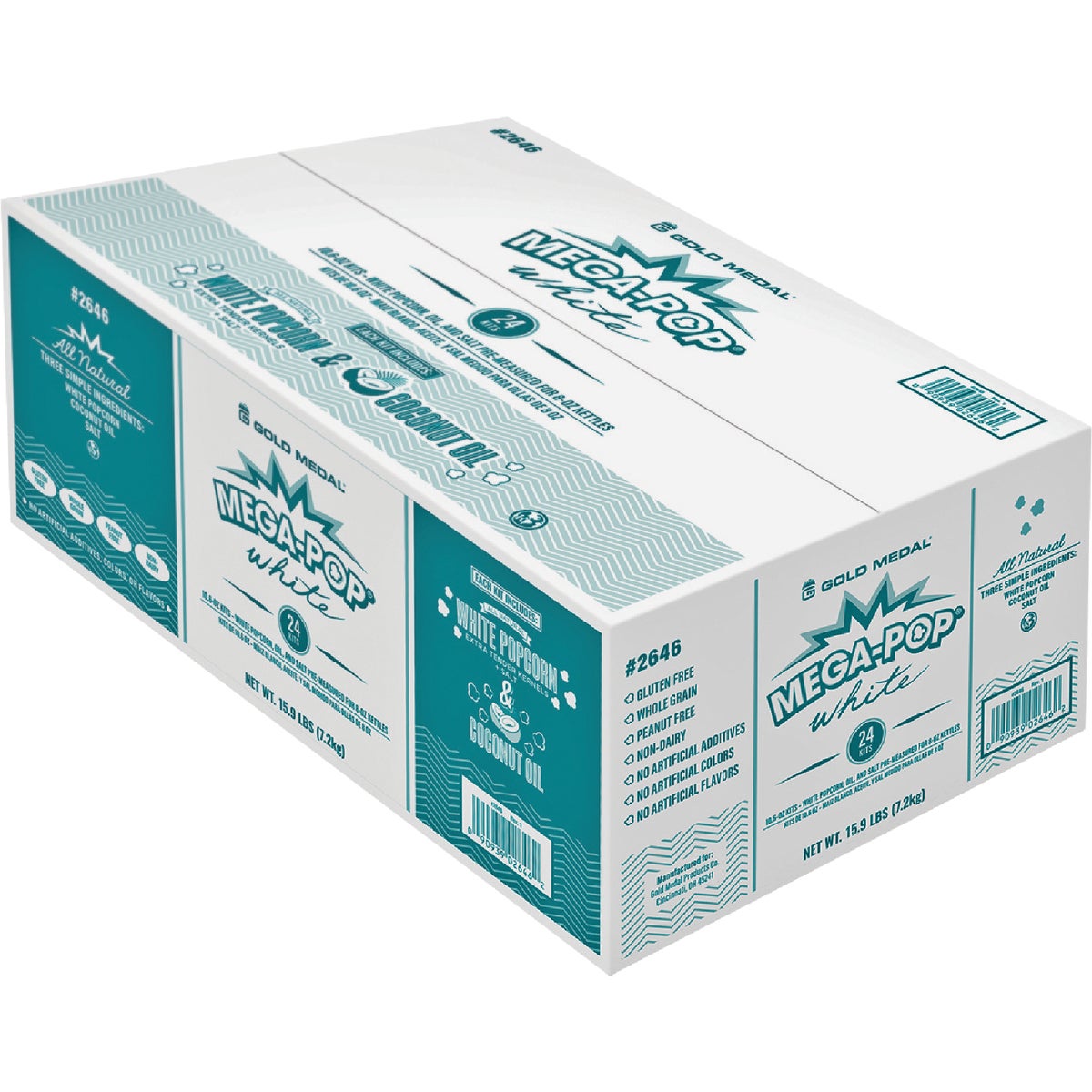Gold Medal Mega Pop 8 Oz. All Natural White Popcorn Kit (24 Kits ...