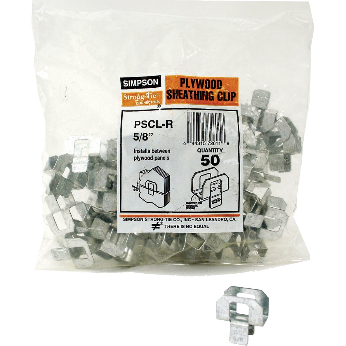 Simpson Strong-Tie 5/8 In. Galvanized Steel 20 ga Plywood Clip (50-Pac ...
