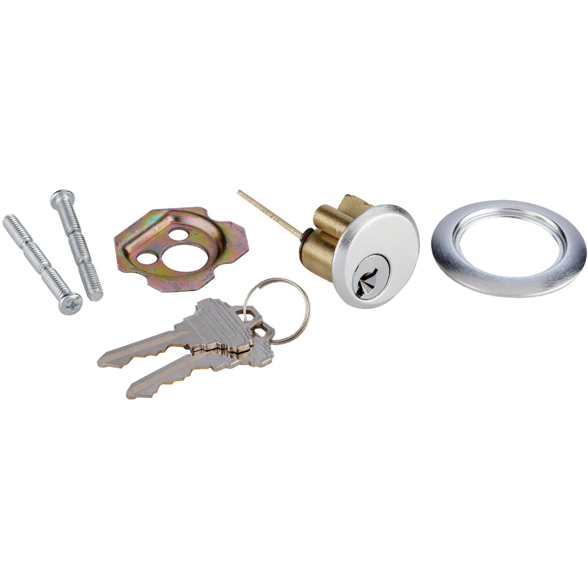 Prime-Line 5-Pin Brass Diecast Rim Cylinder Lock with Trim Ring ...