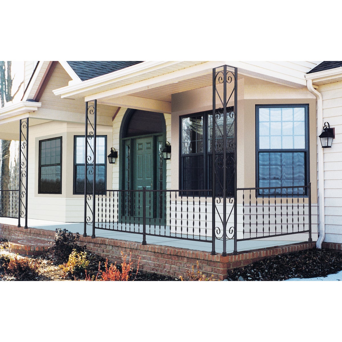 Gilpin Windsor Plus 32 In. H. x 6 Ft. L. Wrought Iron Railing – Hemlock ...