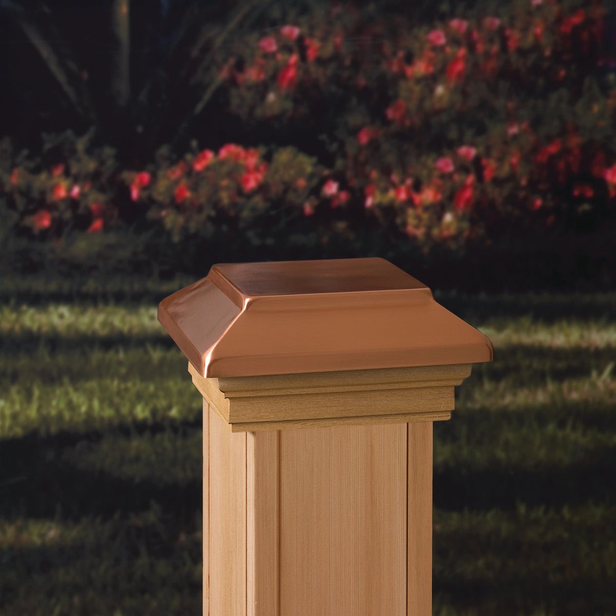 Deckorators 6 In. x 6 In. Plastic Top, Cedar Base Press-On Post Cap ...
