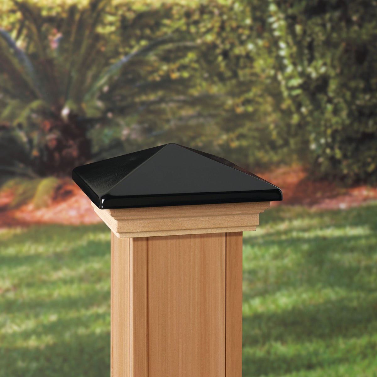 Deckorators 6 In. x 6 In. Plastic Top, Cedar Base Press-On Post Cap ...