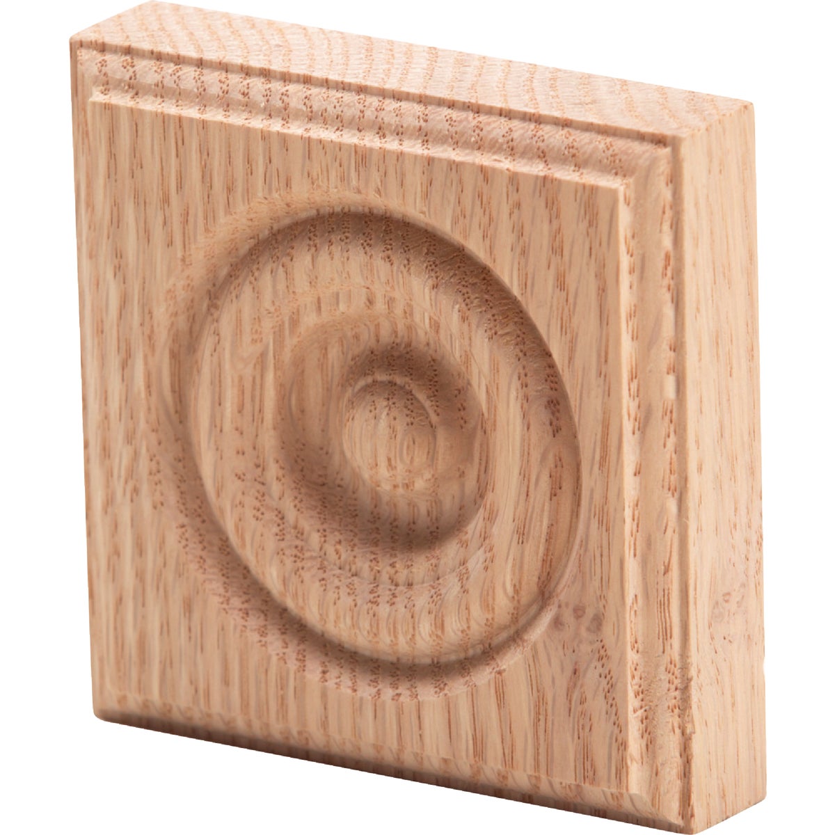 House of Fara 7/8 In. x 3-1/2 In. Unfinished Red Oak Rosette Block ...