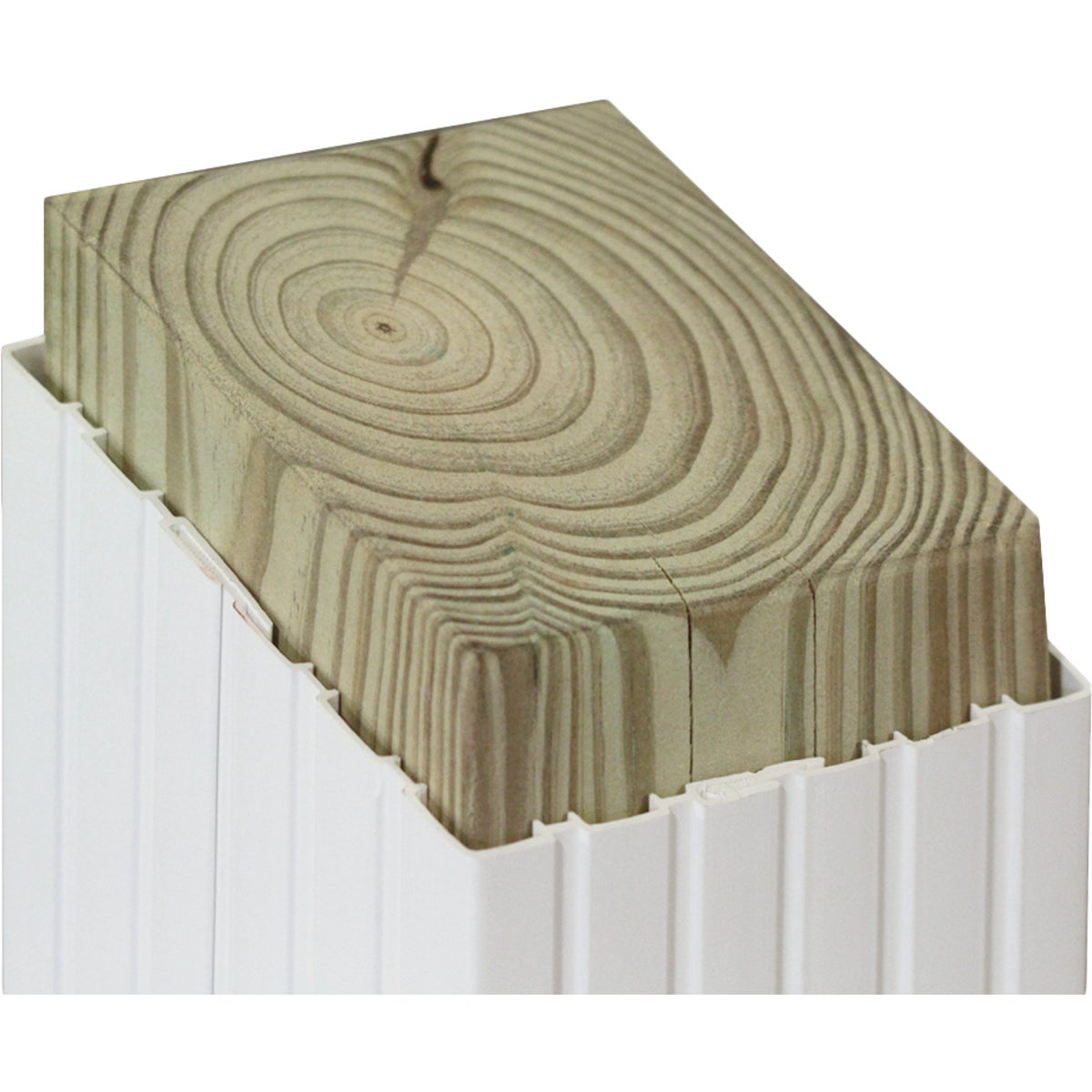 Beechdale 4 In. W. x 4 In. H. x 102 In. L. White PVC Fluted Post Wrap ...