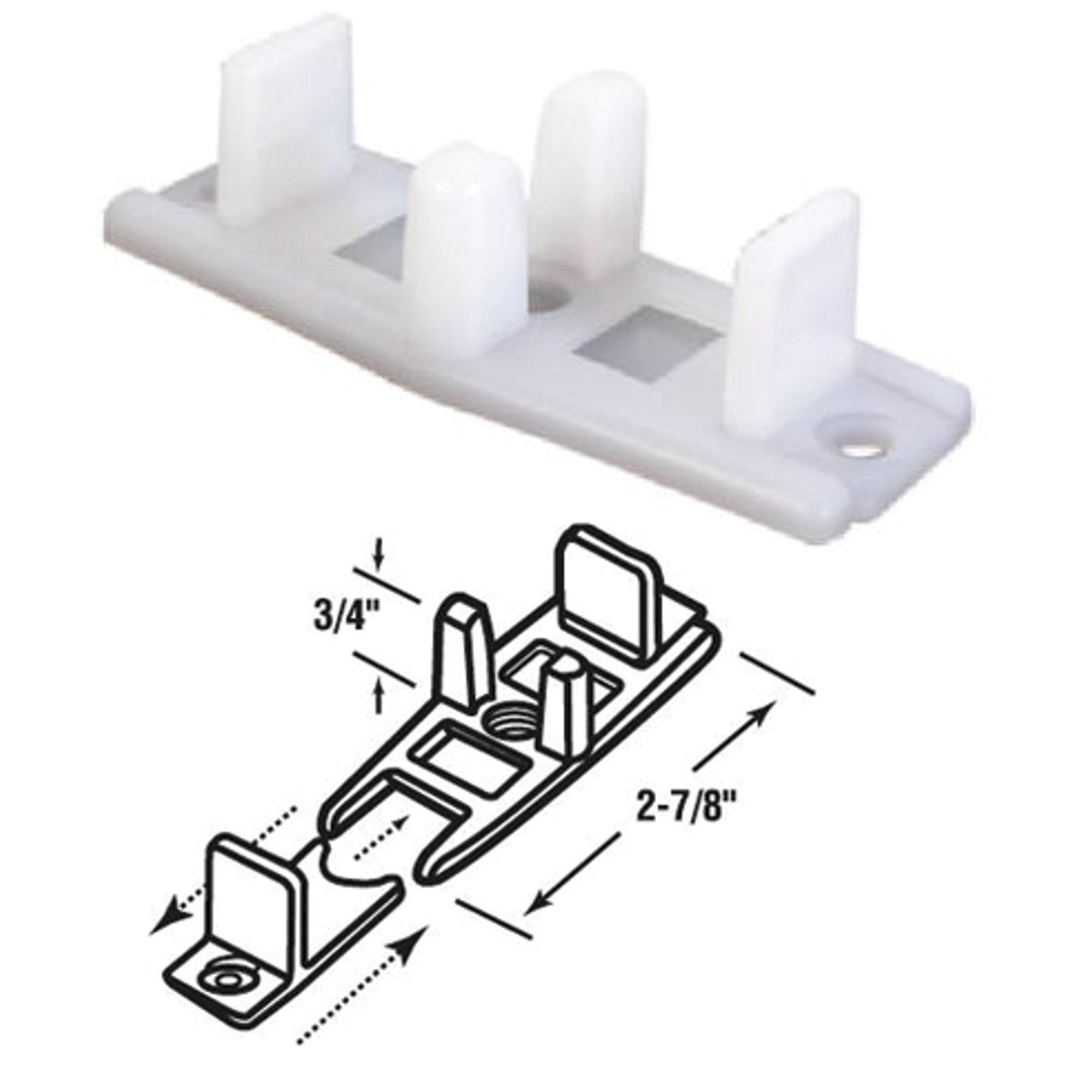 Prime-Line 3/4 In. Adjustable Nylon Base Bypass Door Bottom Guide (2 C ...