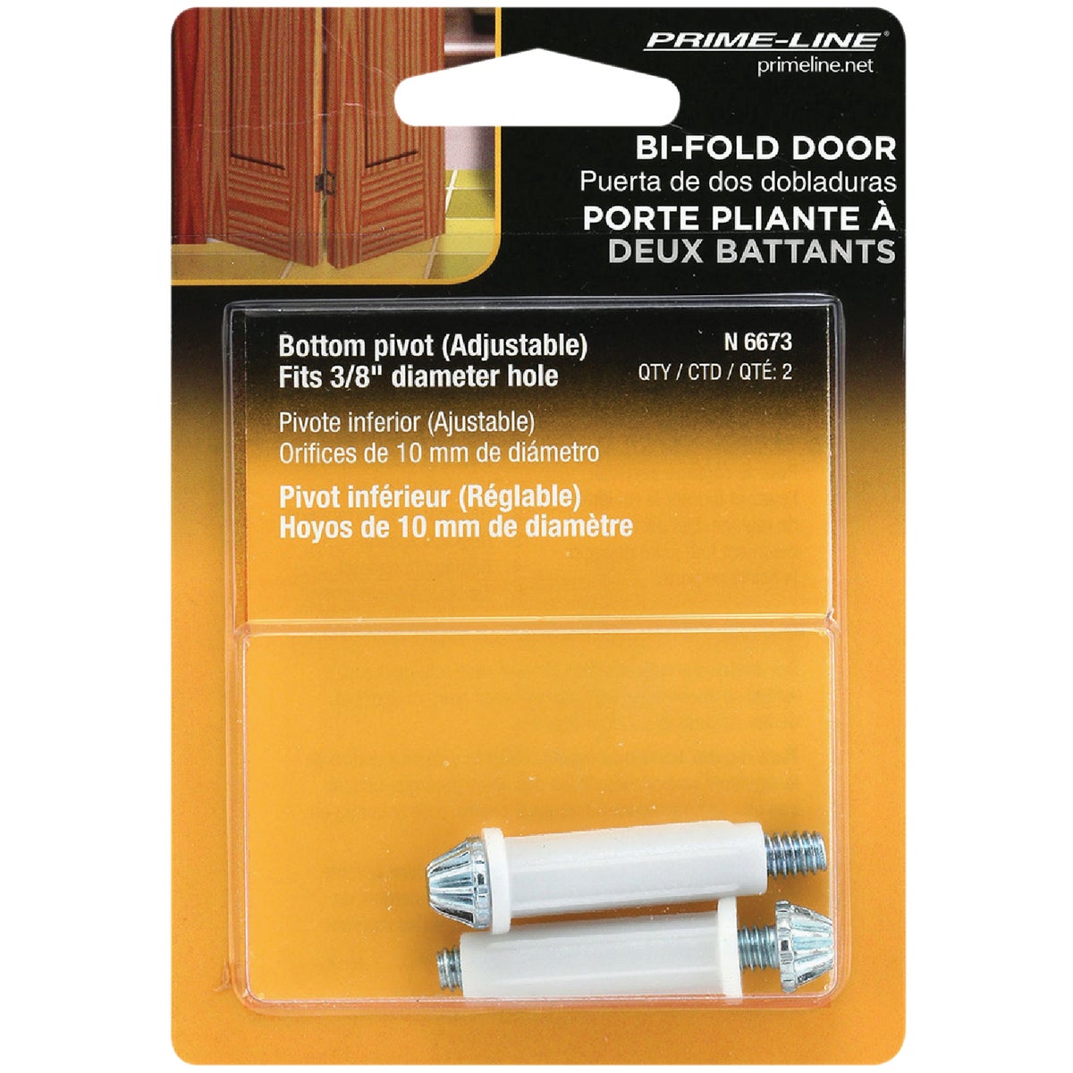 Prime-Line 3/8 In. Grooved Tip Bifold Door Bottom Pivot (2 Count ...