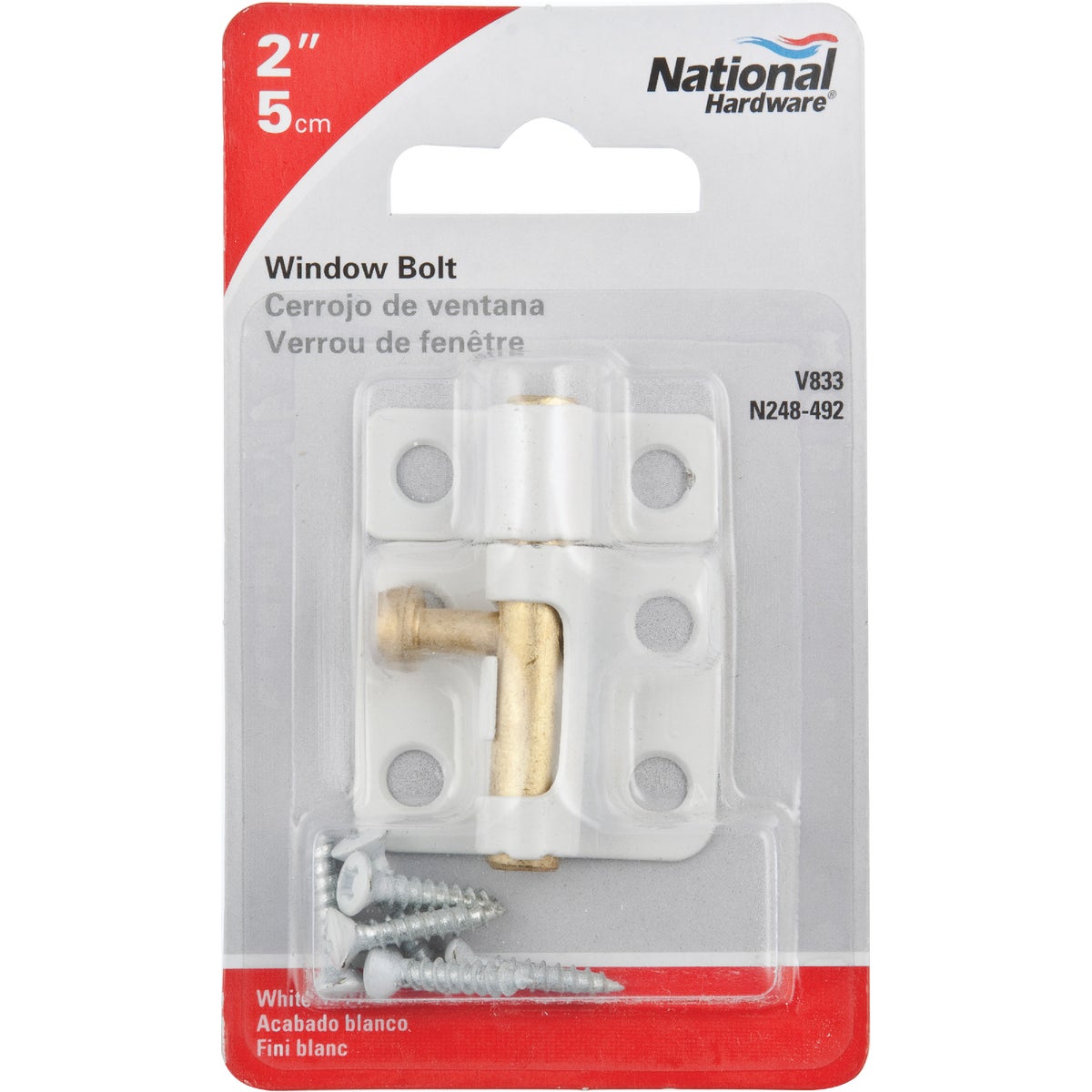 National 2 In. White Cellar Window Barrel Bolt – Hemlock Hardware