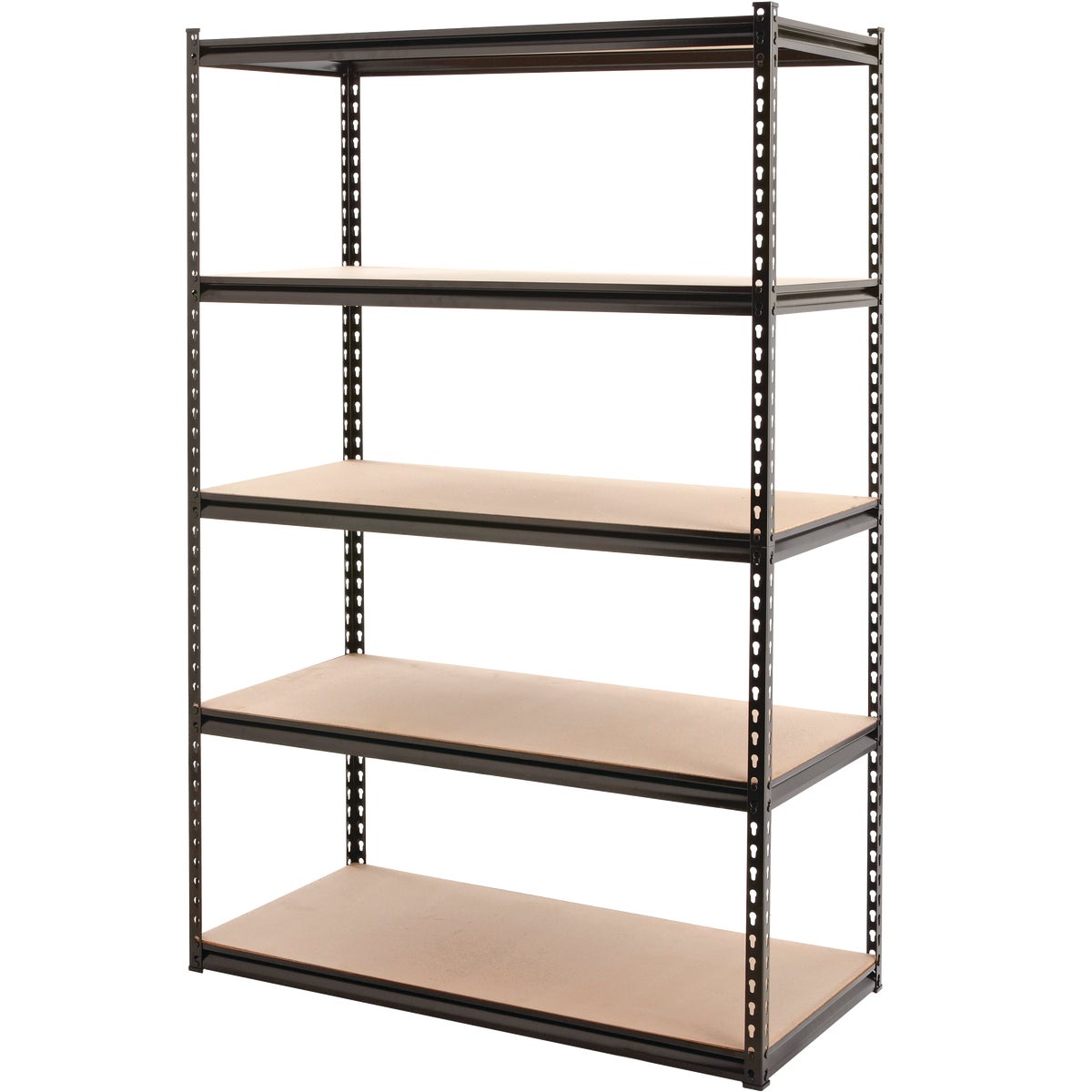 Z Beam 48 In X 72 In X 24 In Black Steel 5 Tier Shelving Hemlock z-beam-48-in-x-72-in-x-24-in-black-steel-5-tier-shelving-hemlock