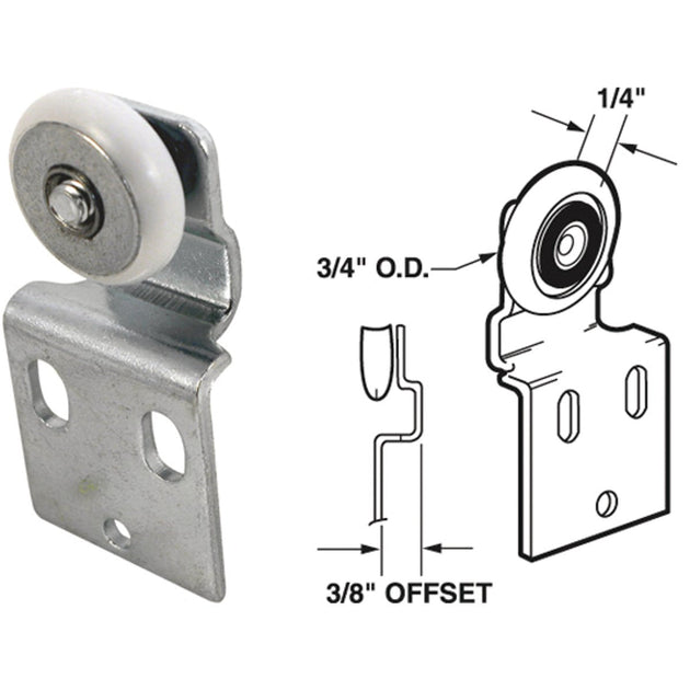 Prime-Line Offset Ball Bearing Wheel Adjustable Bypass Door Roller ...
