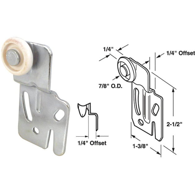 Prime-Line Offset Adjustable 2-1/2 In. H. Single Wheel Bypass Door Rol ...