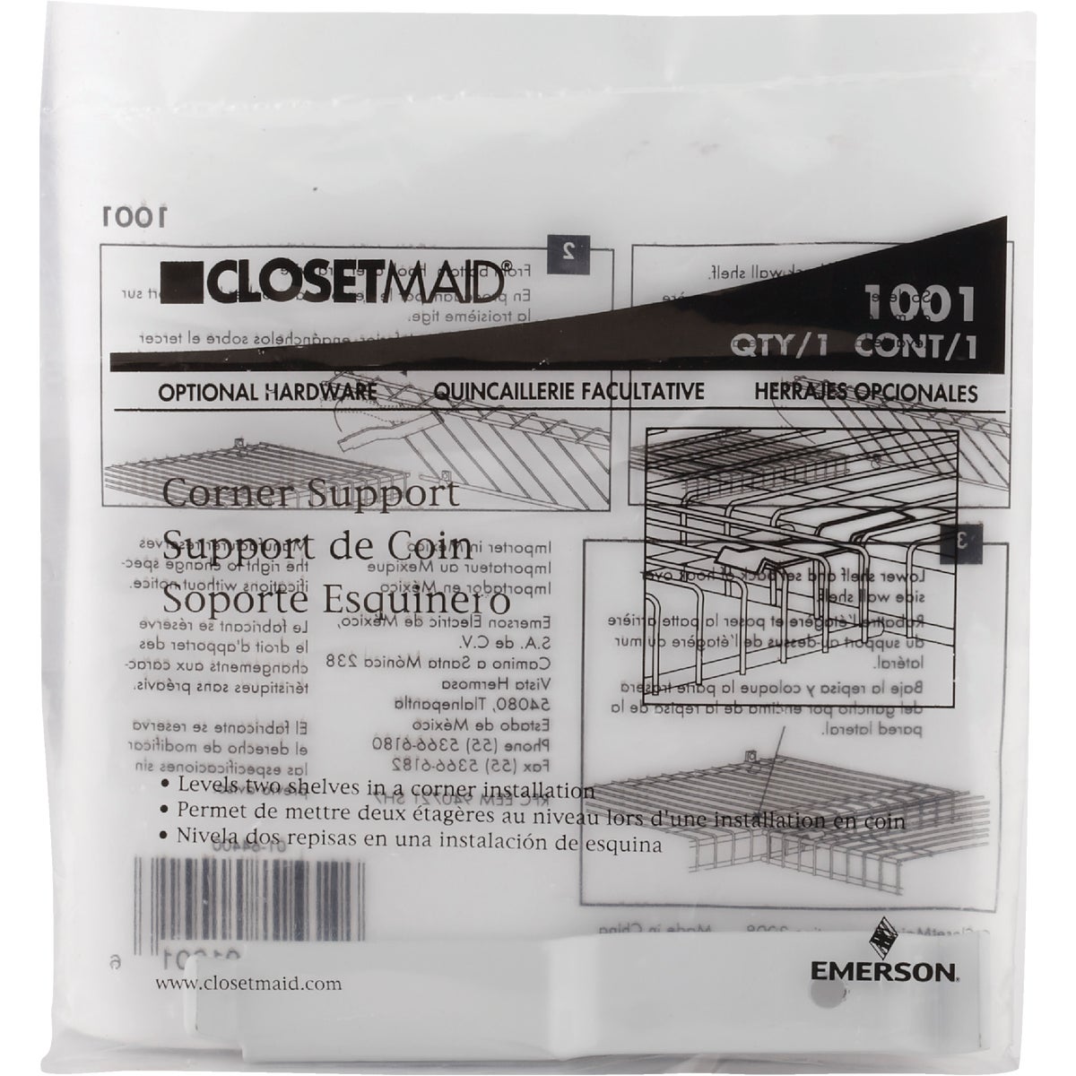 Closetmaid Shelving Corner Bracket – Hemlock Hardware