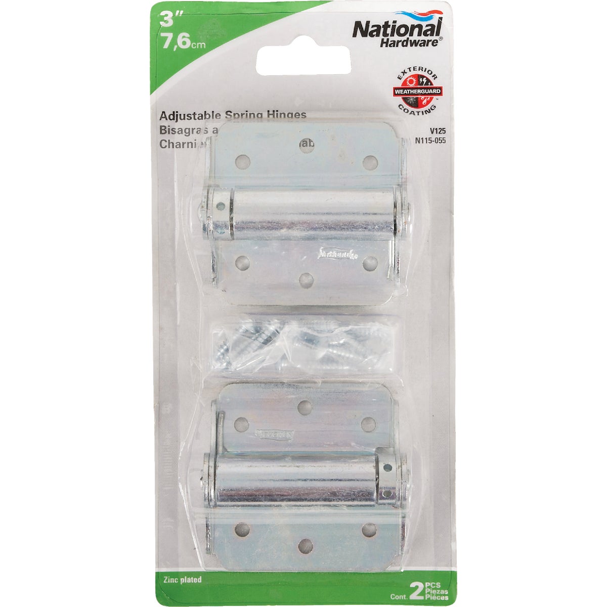 National 3 In. Zinc Plated Full-Surface Spring Door Hinge (2-Pack ...