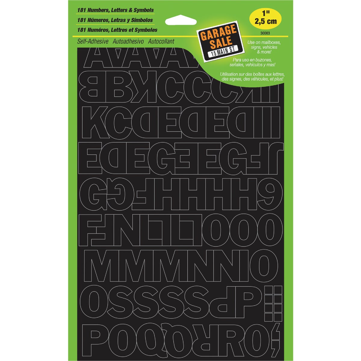Hy-Ko 1 In. Black Vinyl Letters, Numbers & Symbols (181 Count ...