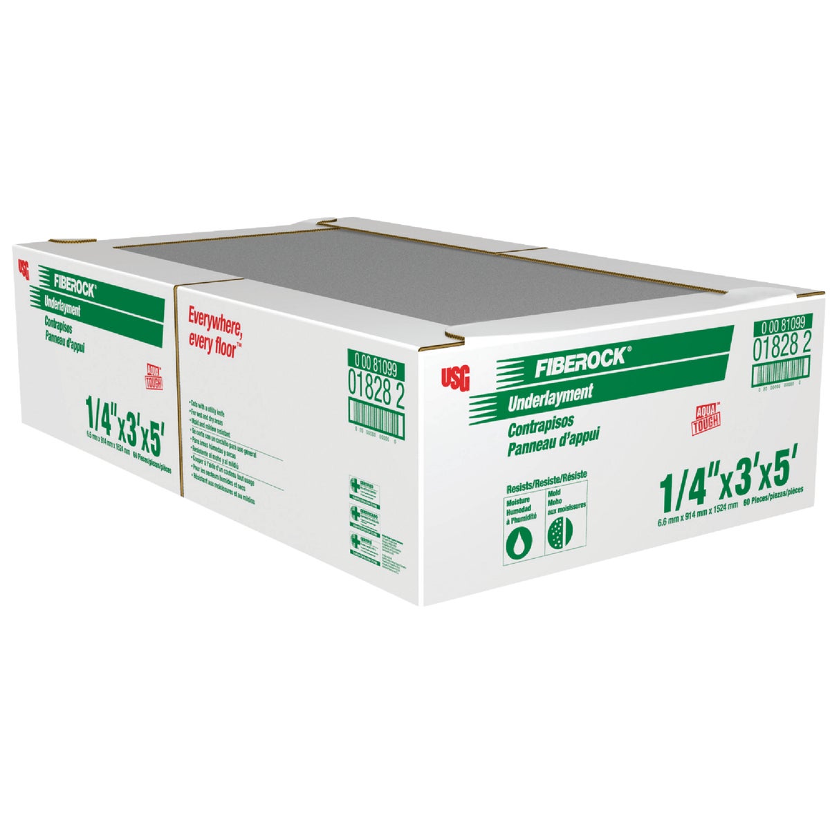 Fiberock Aqua-Tough 1/4 In. x 3 Ft. W. x 5 Ft. L. Underlayment ...