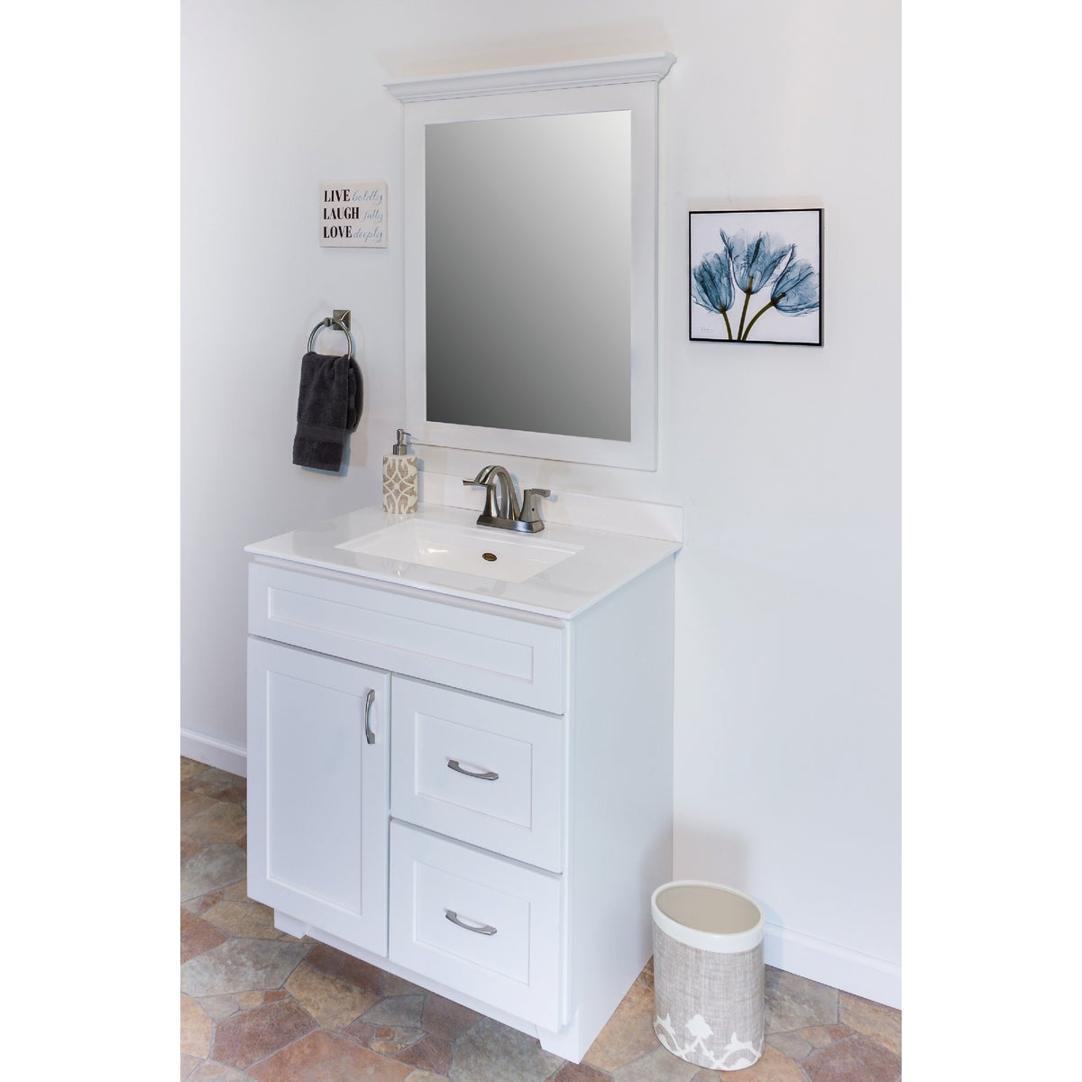 CraftMark Shaker Retreat White 30 In. W x 36 In. H Vanity Mirror ...