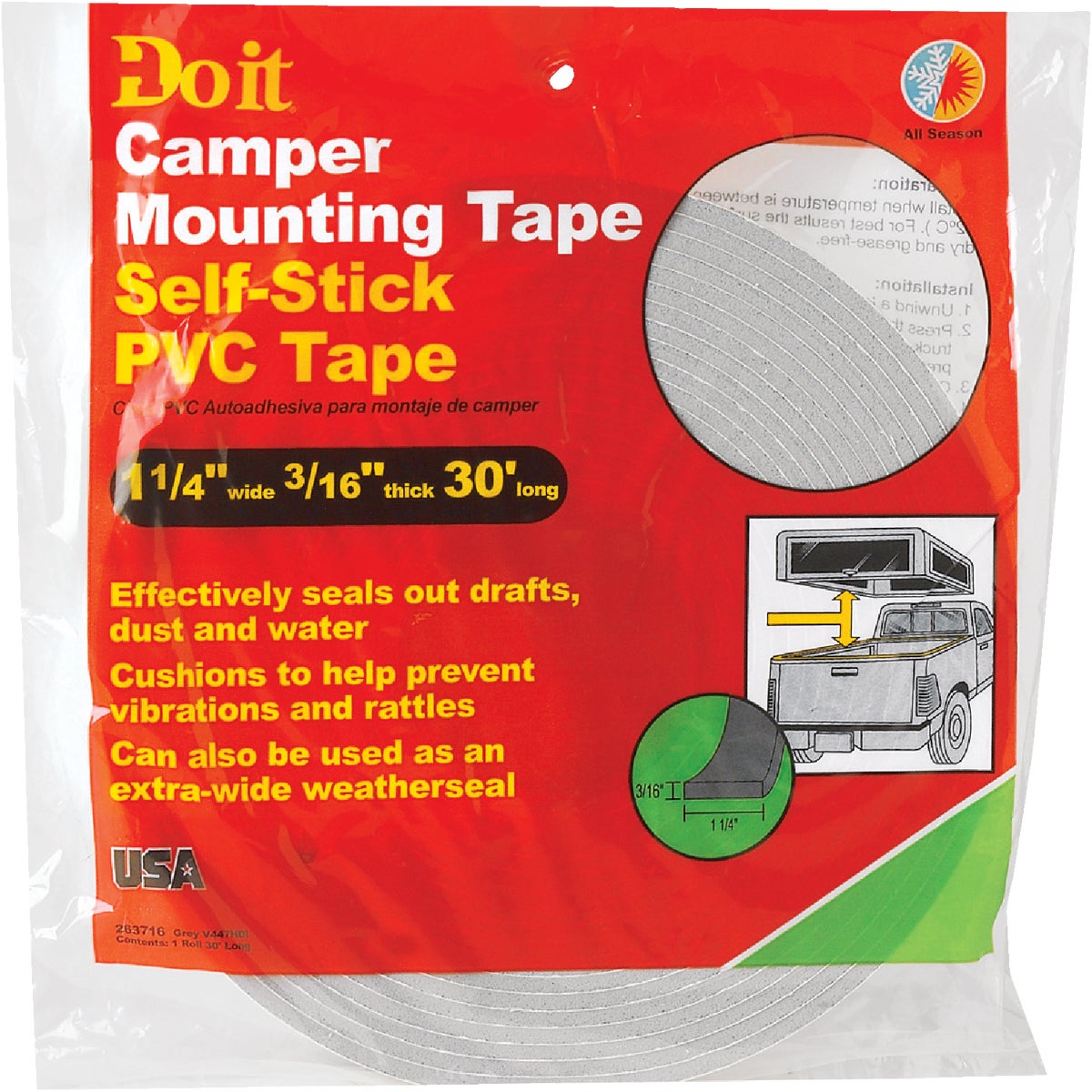 Do it 1-1/4 In. x 30 Ft. x 3/16 In. Thick Camper Seal Tape – Hemlock ...