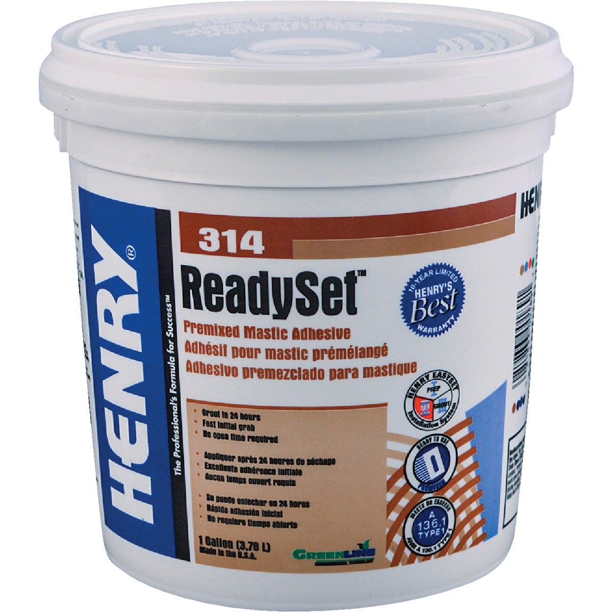 Henry ReadySet 1 Gal. Multi-Purpose Ceramic Tile Adhesive – Hemlock ...