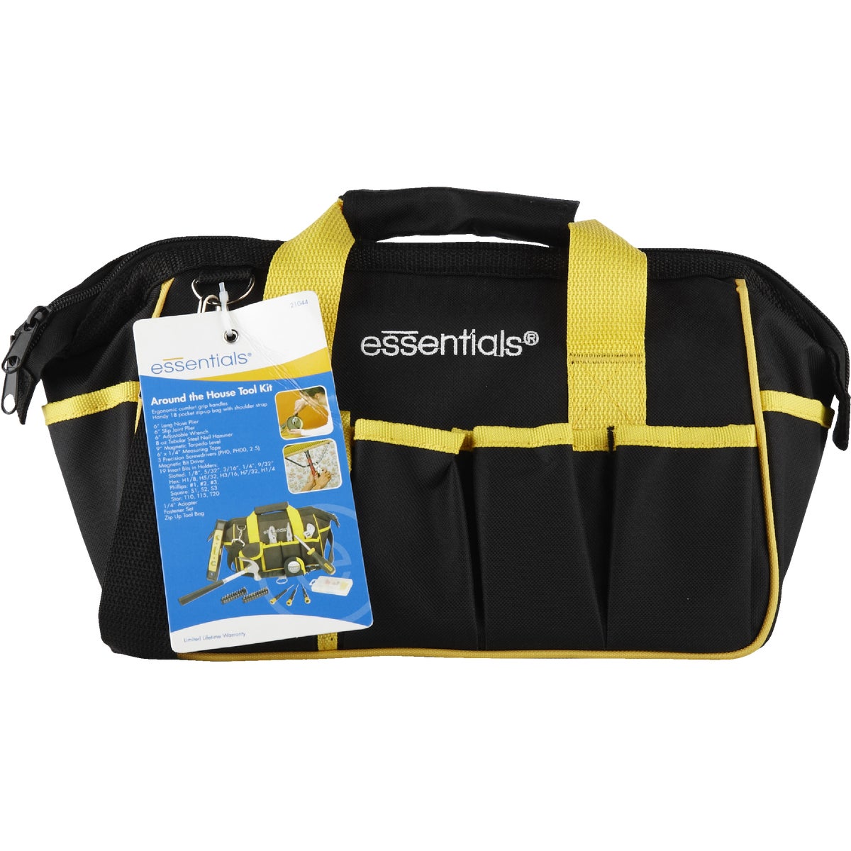 Essentials Around-the-House Homeowner's Tool Set with Black Tool Bag ...