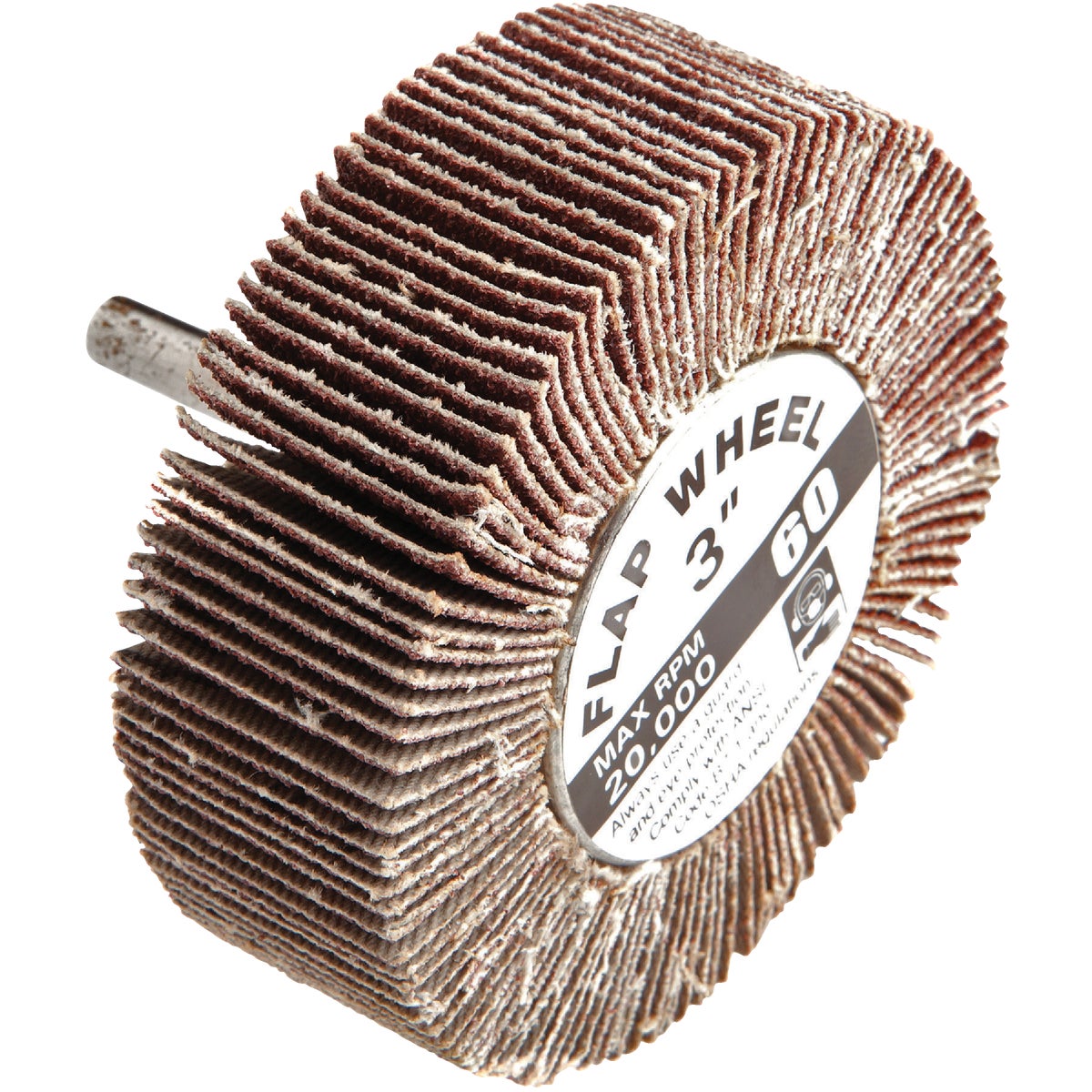 Forney 3 In. x 1/4 In. 60 Grit Shank Mounted Flap Sanding Wheel ...