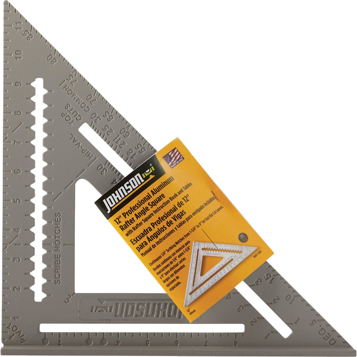 Johnson Level 12 In. Aluminum Rafter Square with Instruction Manual ...