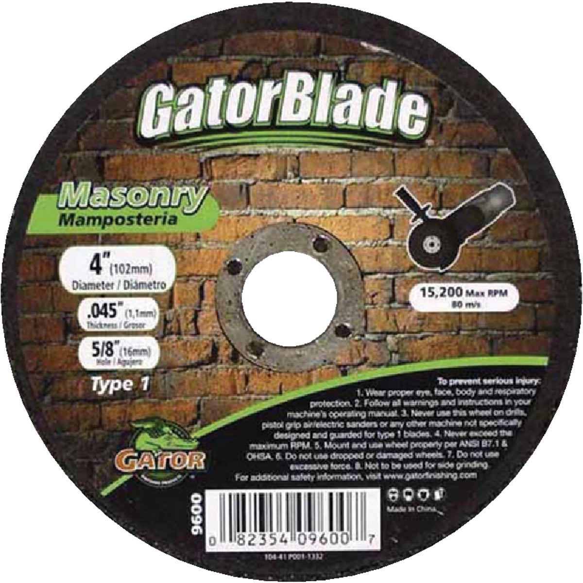 Gator Blade Thin Cut Type 1 4 In. x 0.045 In. x 5/8 In. Masonry Cut-Of ...