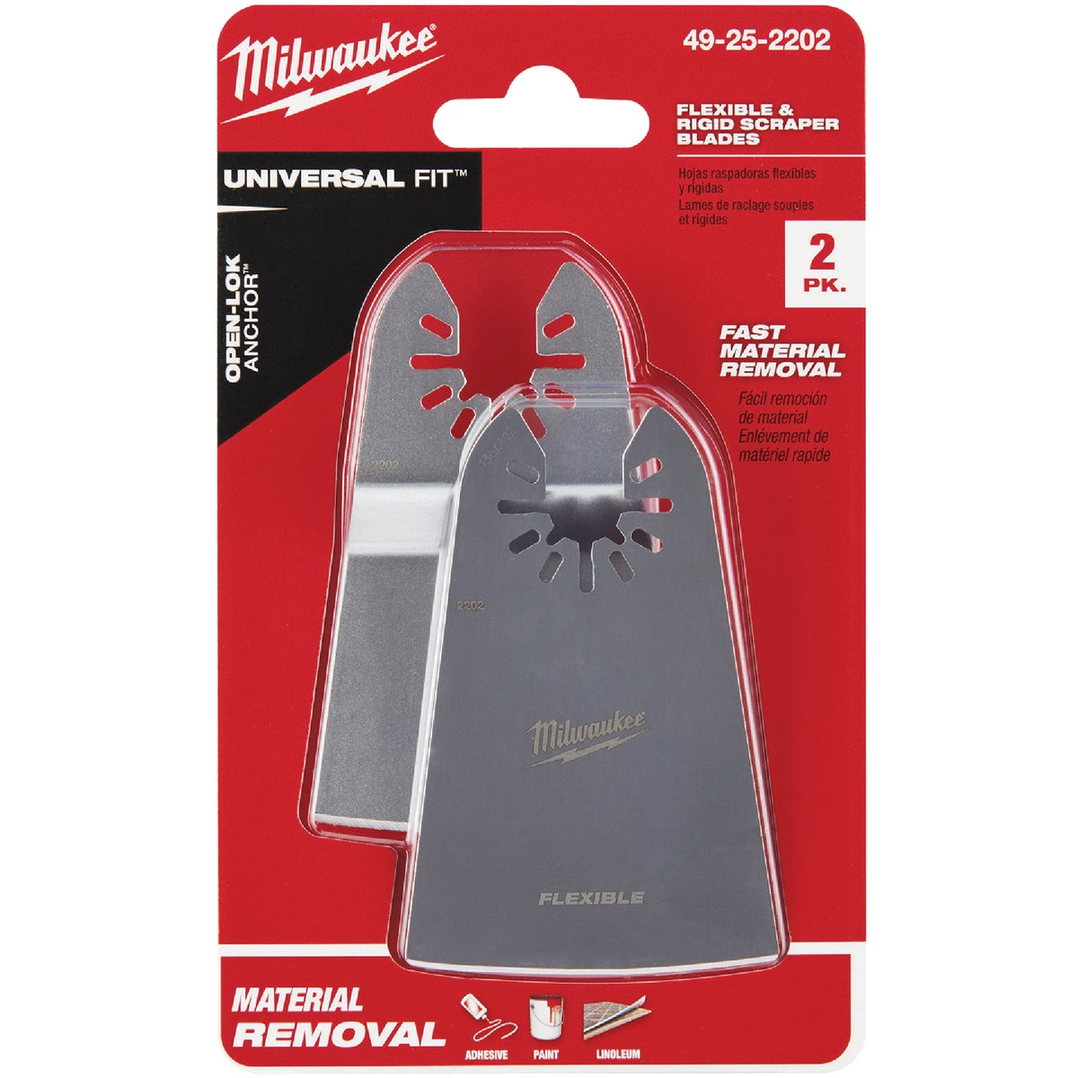 Milwaukee OPEN-LOK Multi-Tool Scraper Oscillating Blade Assortment (2 ...