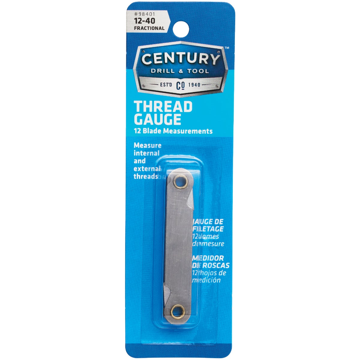 Century Drill & Tool 12-40 TPI Standard Screw Pitch Gauge – Hemlock ...