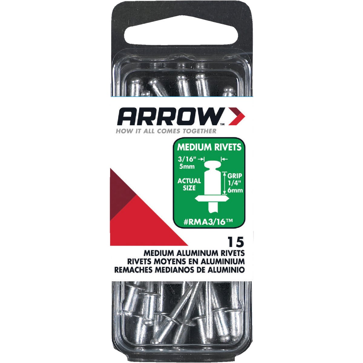 Arrow 3/16 In. x 1/4 In. Aluminum Rivet (15 Count) – Hemlock Hardware
