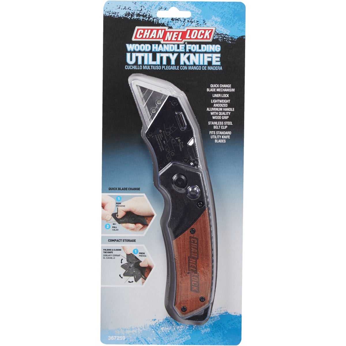 Channellock Wood Grip Folding Utility Knife – Hemlock Hardware