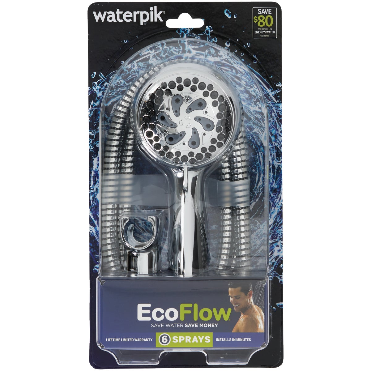 Waterpik EcoFlow 6-Spray 1.8 GPM Handheld Shower, Chrome – Hemlock Hardware
