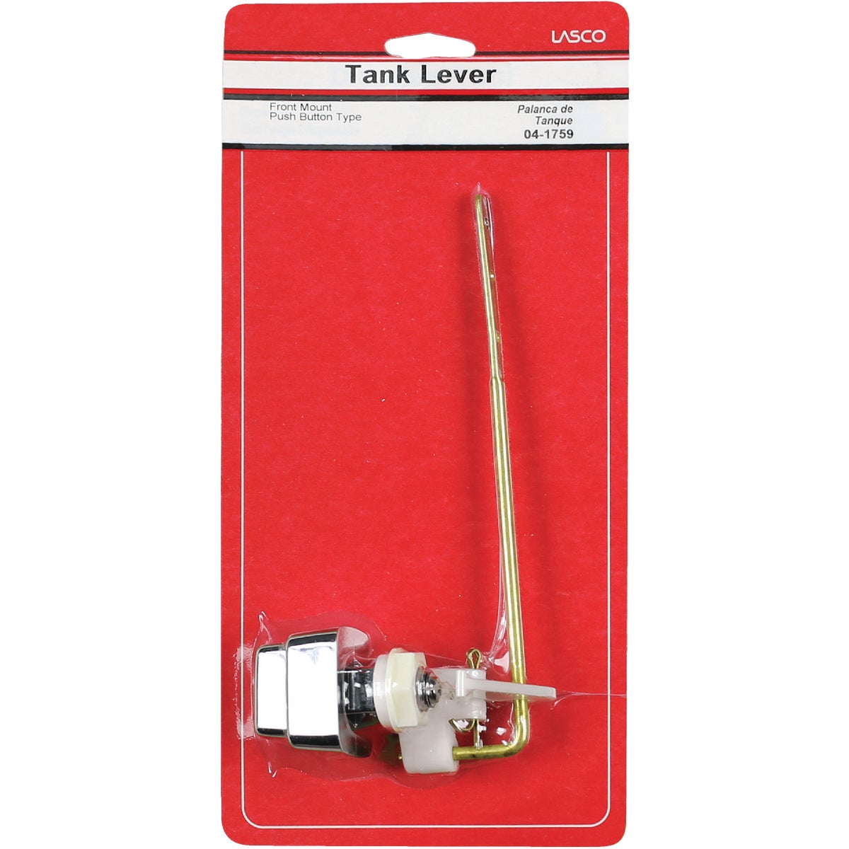 Lasco Chrome Plated Push Button Front Tank Lever with Metal Arm ...