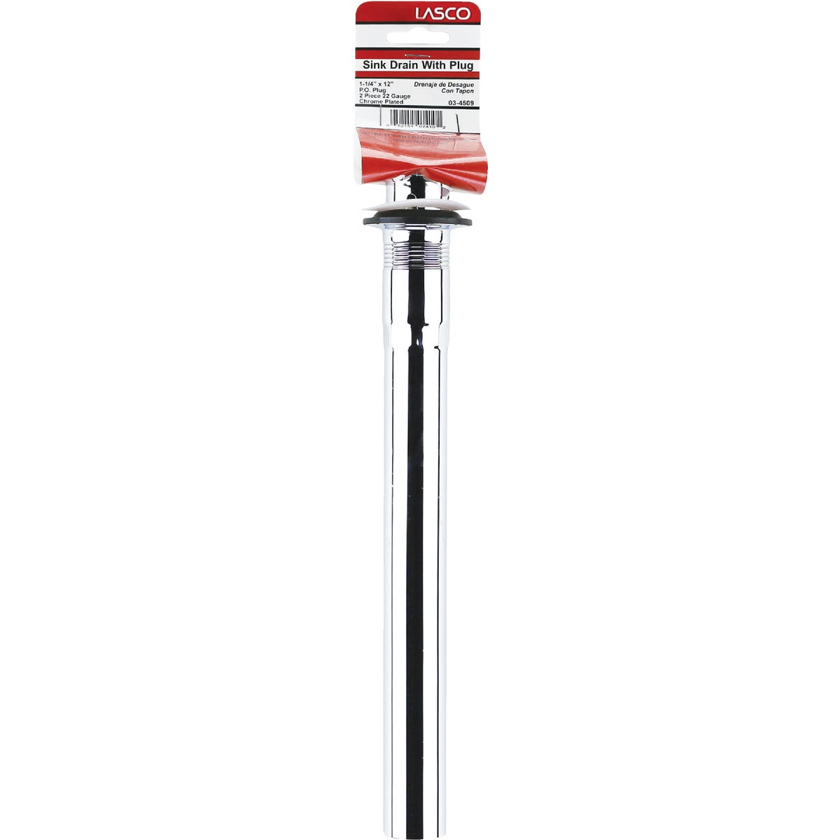 Lasco 1-1/4 In. x 12 In. Chrome-Plated Brass P.O. Plug 2-Piece Bathroo ...