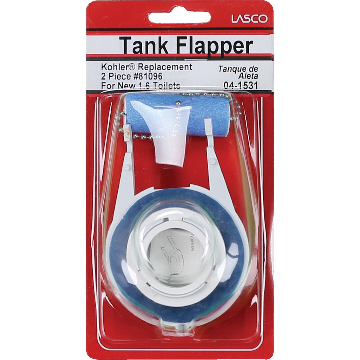 Lasco Kohler Welworth Model 2-Pc. White Flapper with Float and Chain ...