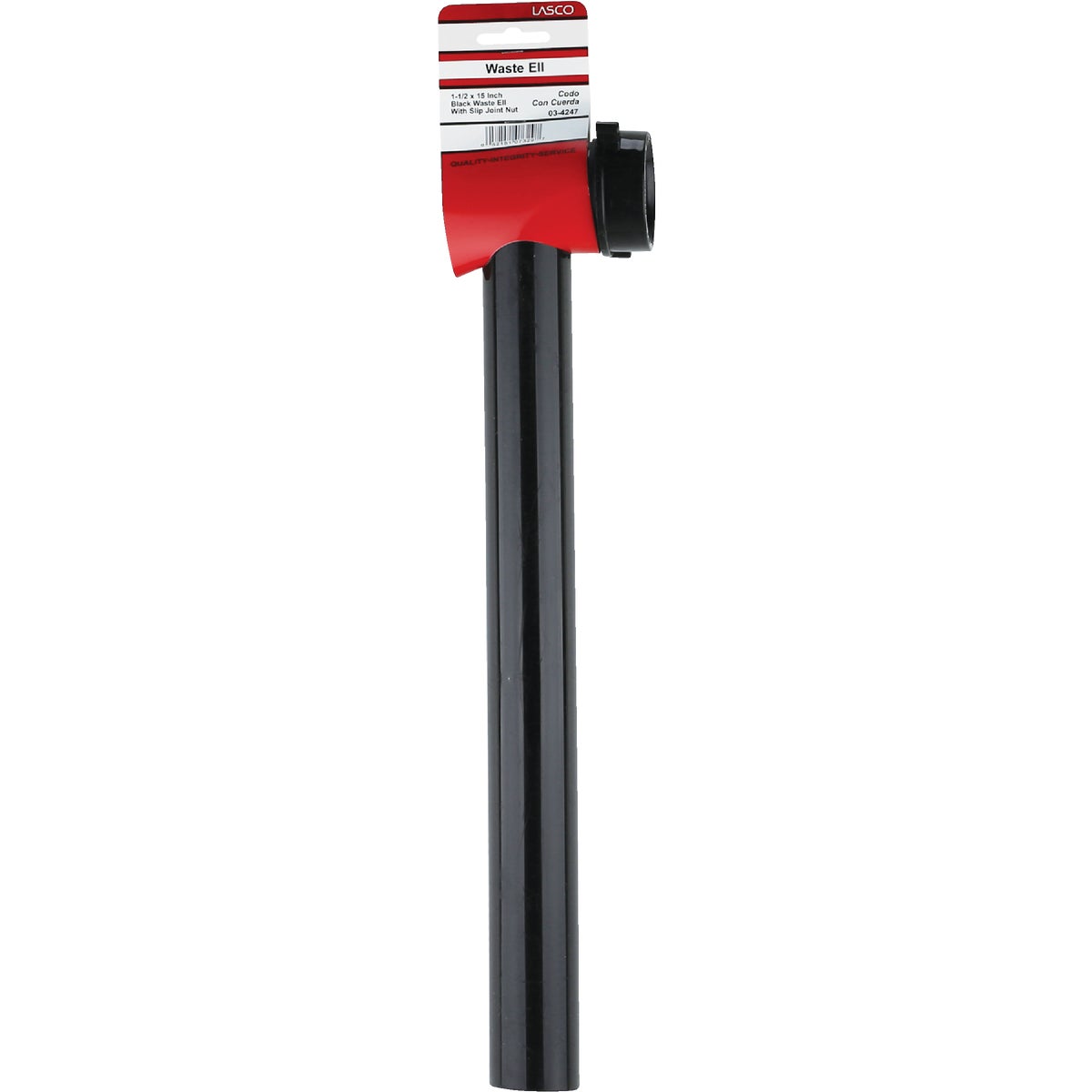Lasco 1-1/2 In. OD x 15 In. Slip Joint Black Plastic Waste Arm ...