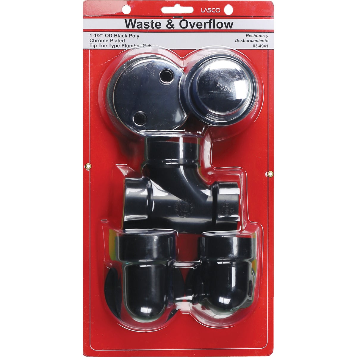 Lasco ABS Bath Drain with Polished Chrome Trim and Waste & Overflow ...