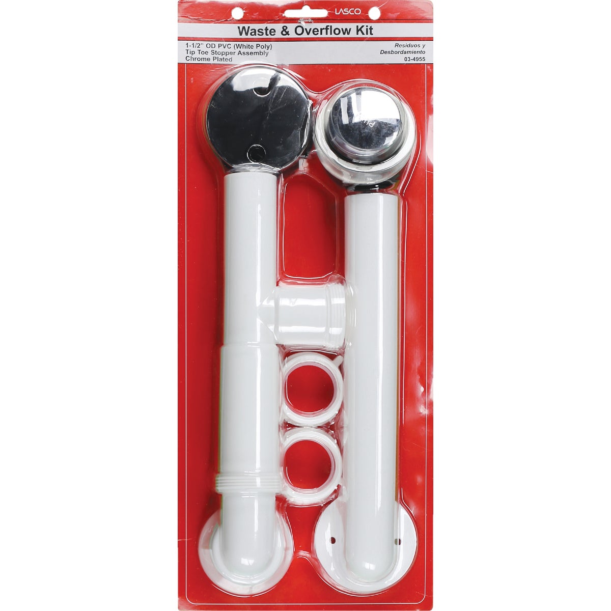 Lasco PVC Bath Drain with Polished Chrome Trim and Waste & Overflow ...