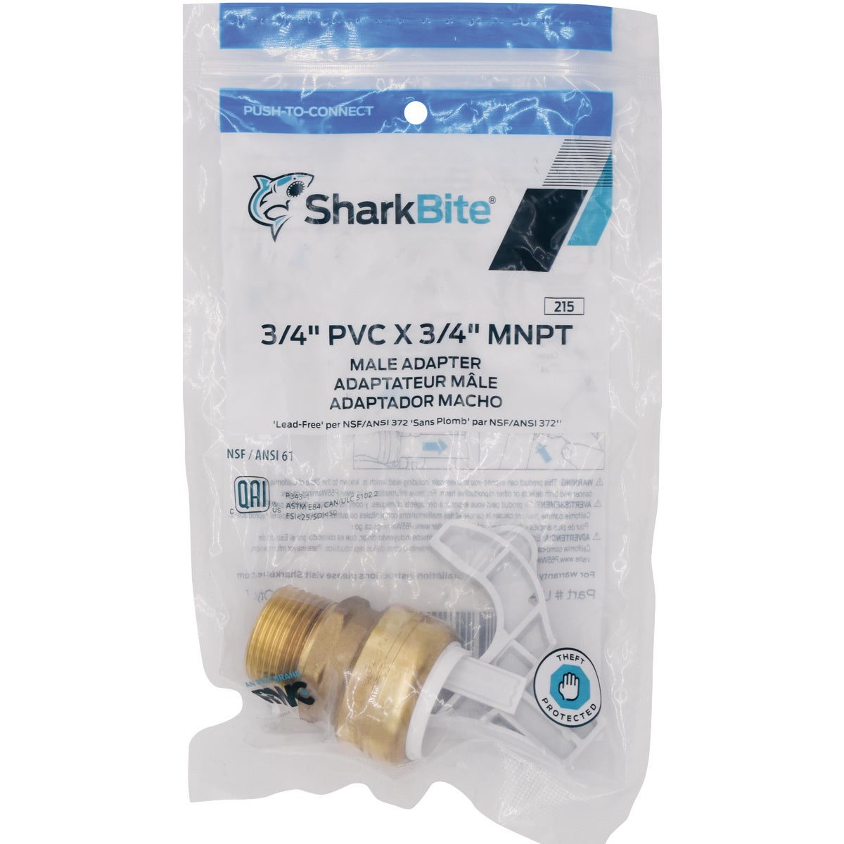 SharkBite 3/4 In. PVC x 3/4 In. MNPT Connector – Hemlock Hardware