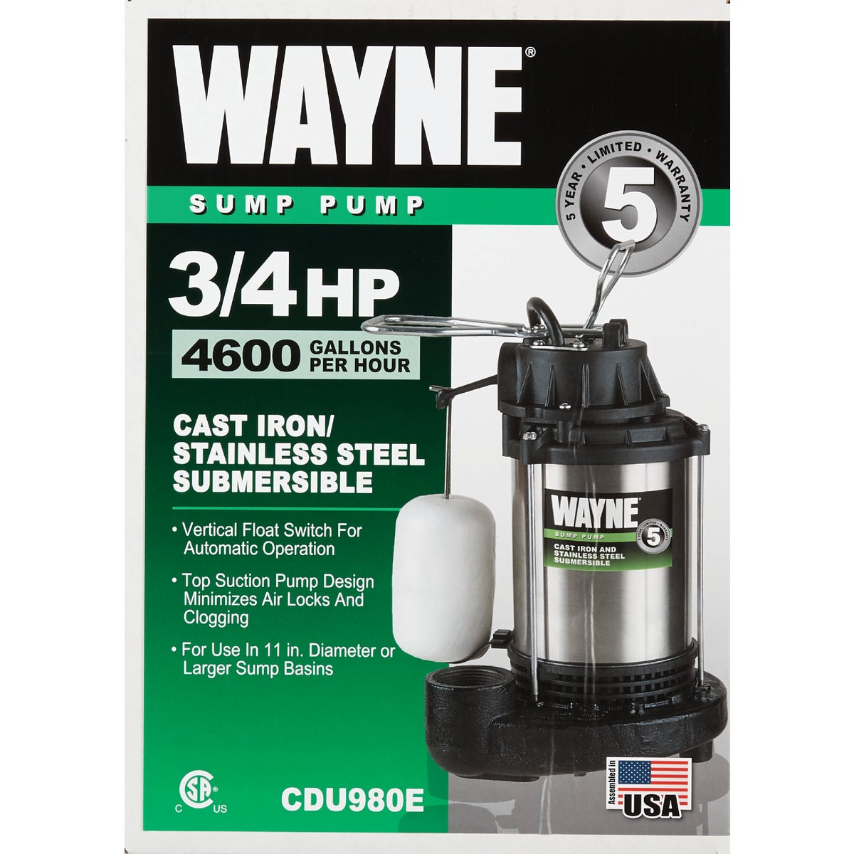 Wayne 3/4 HP 115V Submersible Sump Pump – Hemlock Hardware