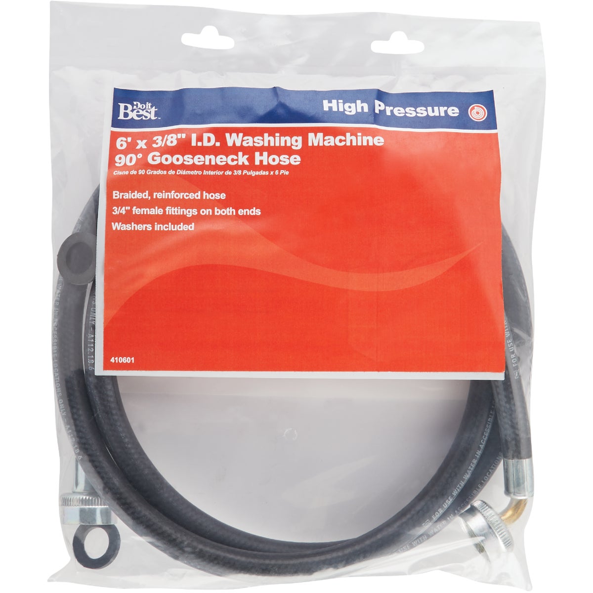 Do it 3/4 In. FGH X 6 Ft. Reinforced EPDM Rubber Washing Machine Hose ...