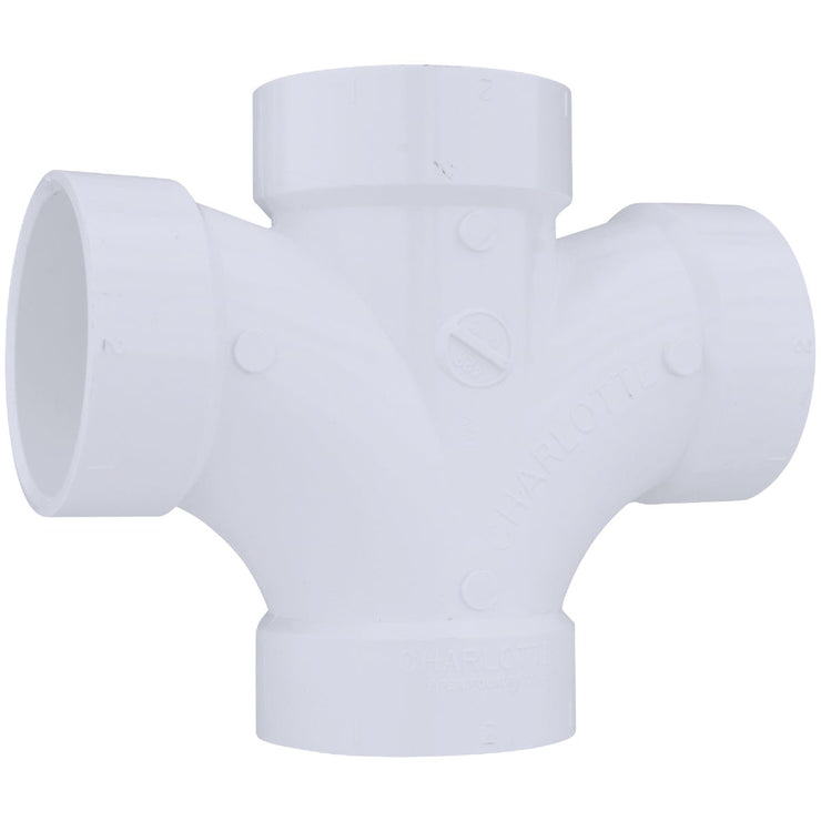 Charlotte Pipe 2 In. Double Sanitary DWV PVC Tee – Hemlock Hardware