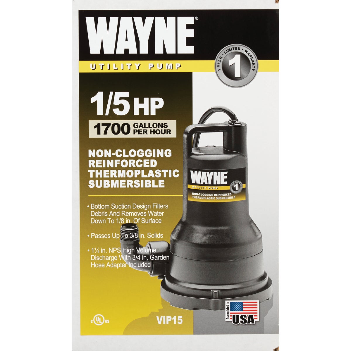 Wayne 1/5 HP Submersible Utility Pump – Hemlock Hardware