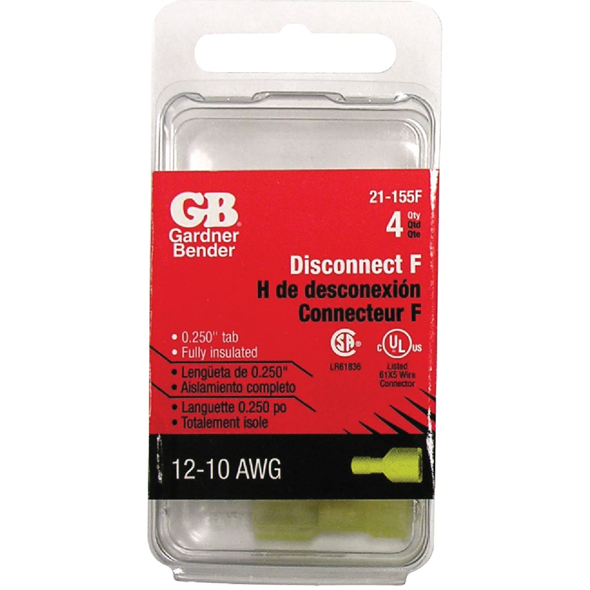 Gardner Bender 12 to 10 AWG Female Yellow Fully-Insulated Disconnect ...